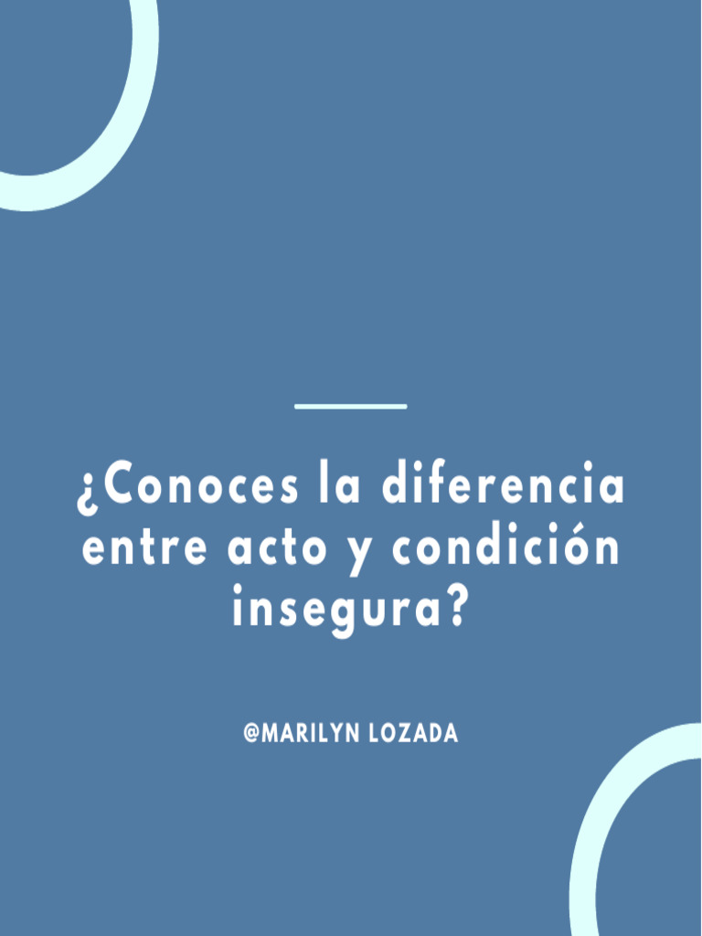 ¿Conoces La Diferencia Entre Acto o Condición Insegura - 2 | PDF