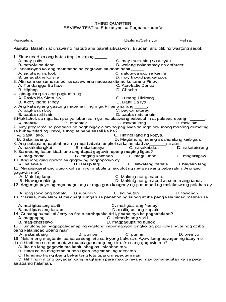 Review Test Esp | PDF