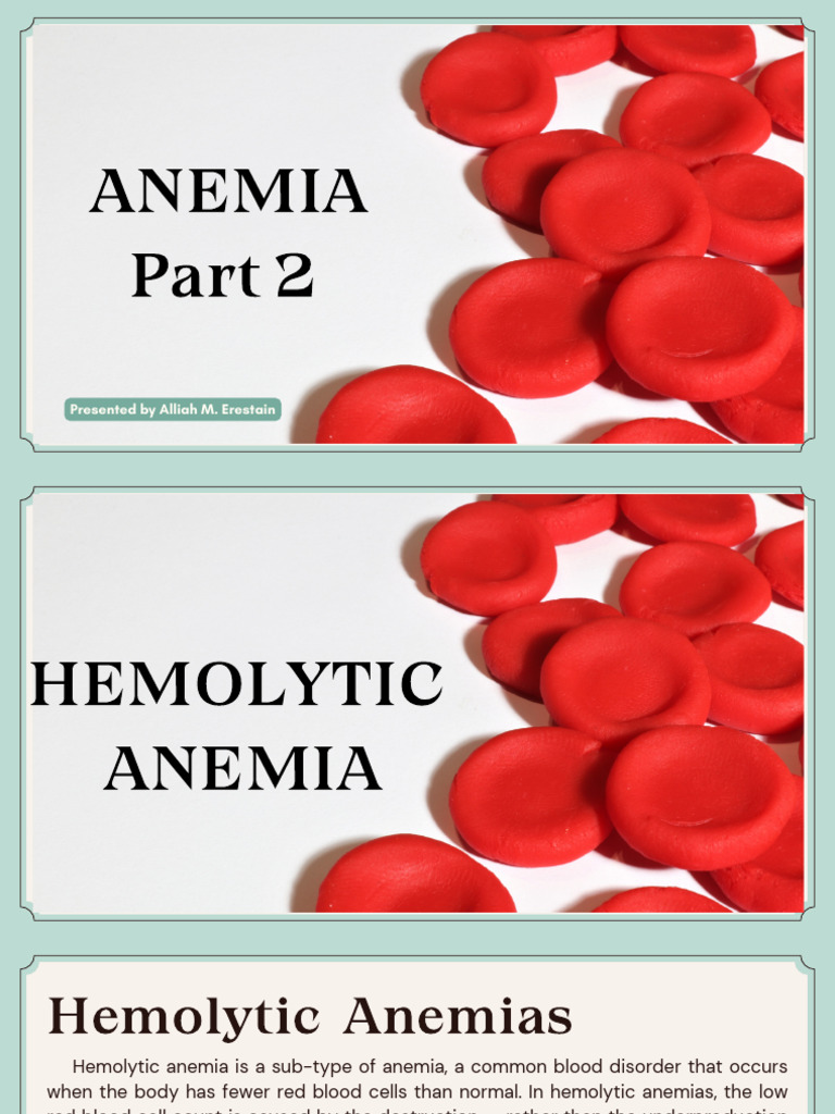 Understanding Hemolytic Anemia Types | PDF | Anemia | Red Blood Cell