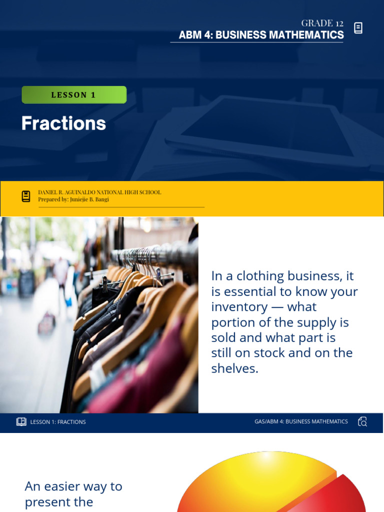 Understanding Fractions in Business Math | PDF | Division (Mathematics ...
