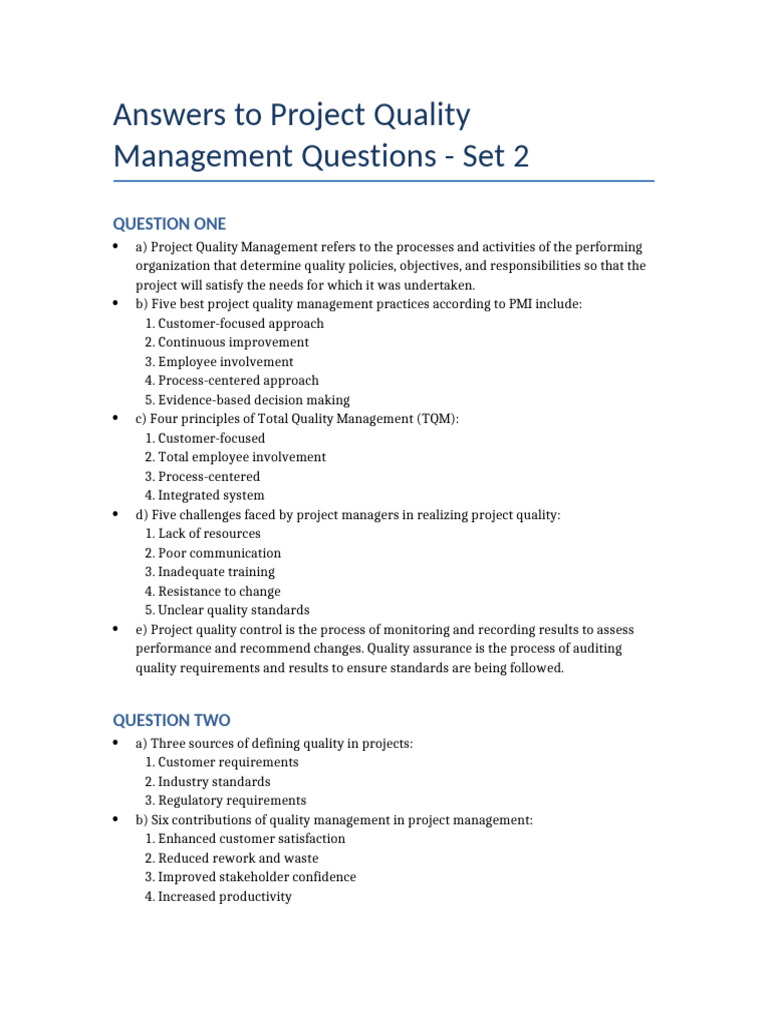 Project Quality Management Essentials | PDF | Quality Management | Business