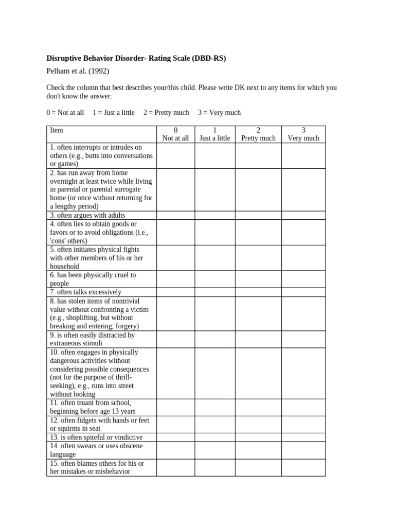 Disruptive Behavior Disorder | PDF | Robbery | Psychological Concepts