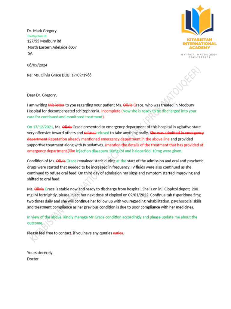 DR Hussain Discharge Letter 08 05 24 | PDF | Emergency Department ...