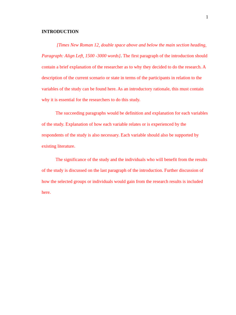 Format For Introduction and Methods As of April 21 2025 | PDF | Thesis ...