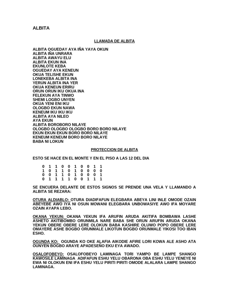 Ritual y Protección de Albita | PDF