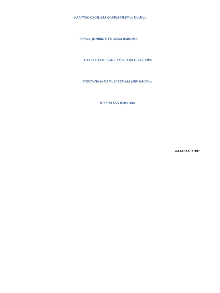 Karoora SIP 2018 Gaara Caatuu | PDF