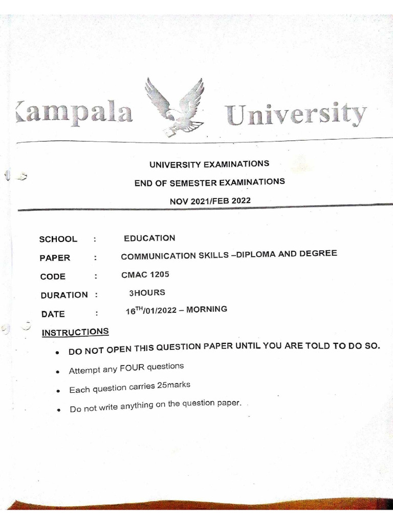 Communication Skills Past Papers 22 | PDF