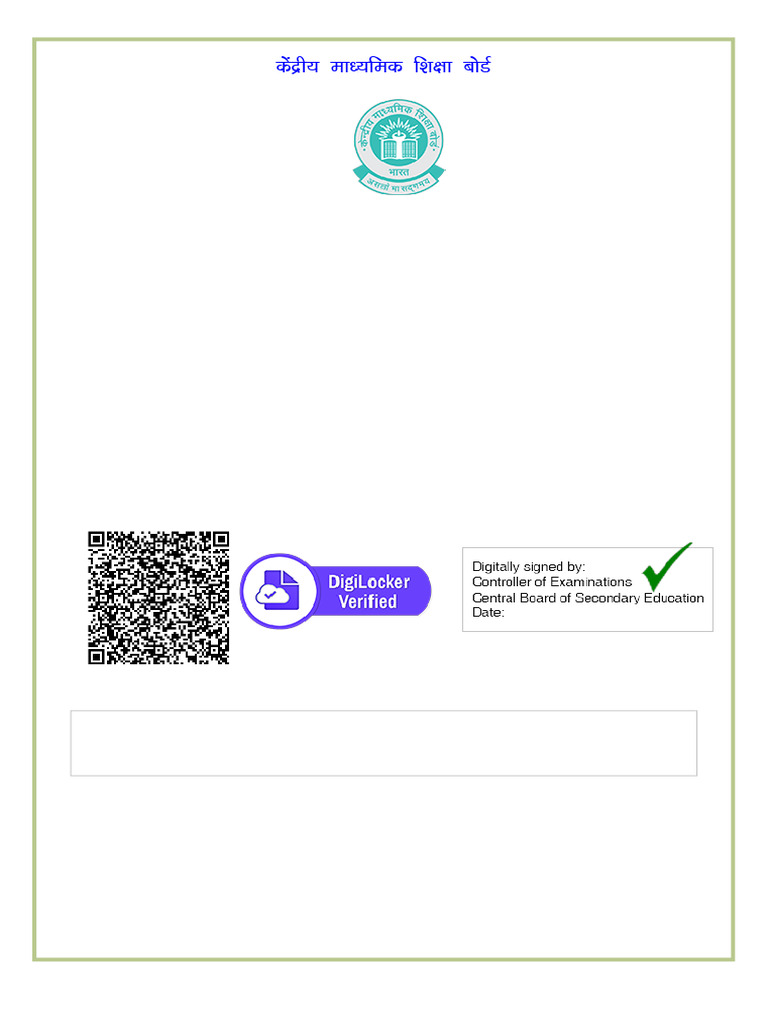 Class XII Passed Certificate | PDF