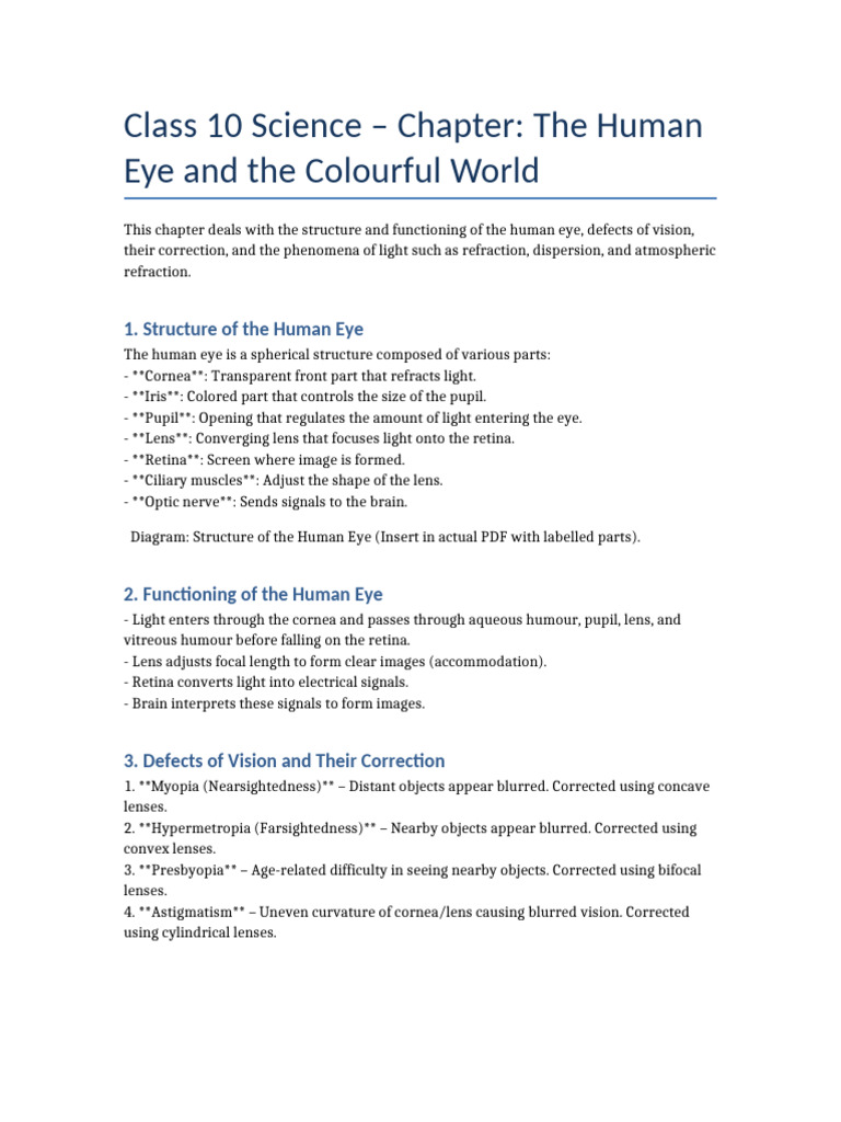 Human Eye Structure and Function | PDF | Eye | Human Eye