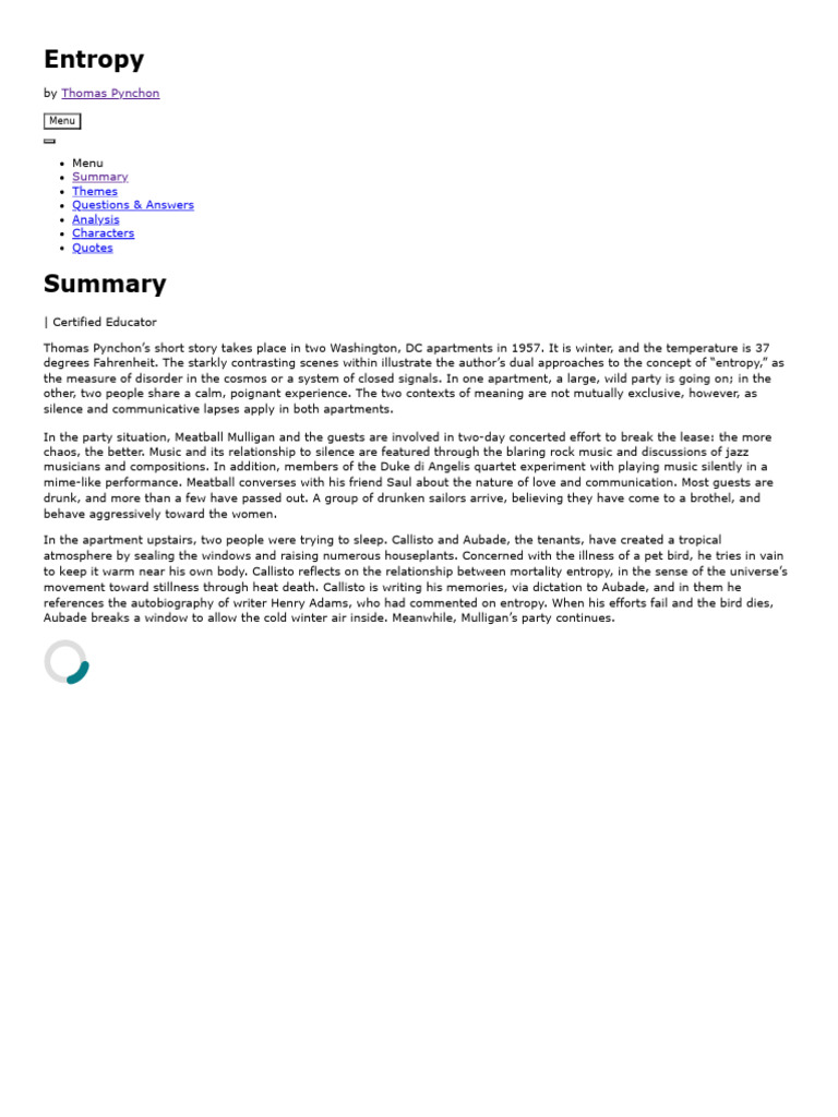 Entropy Summary | PDF