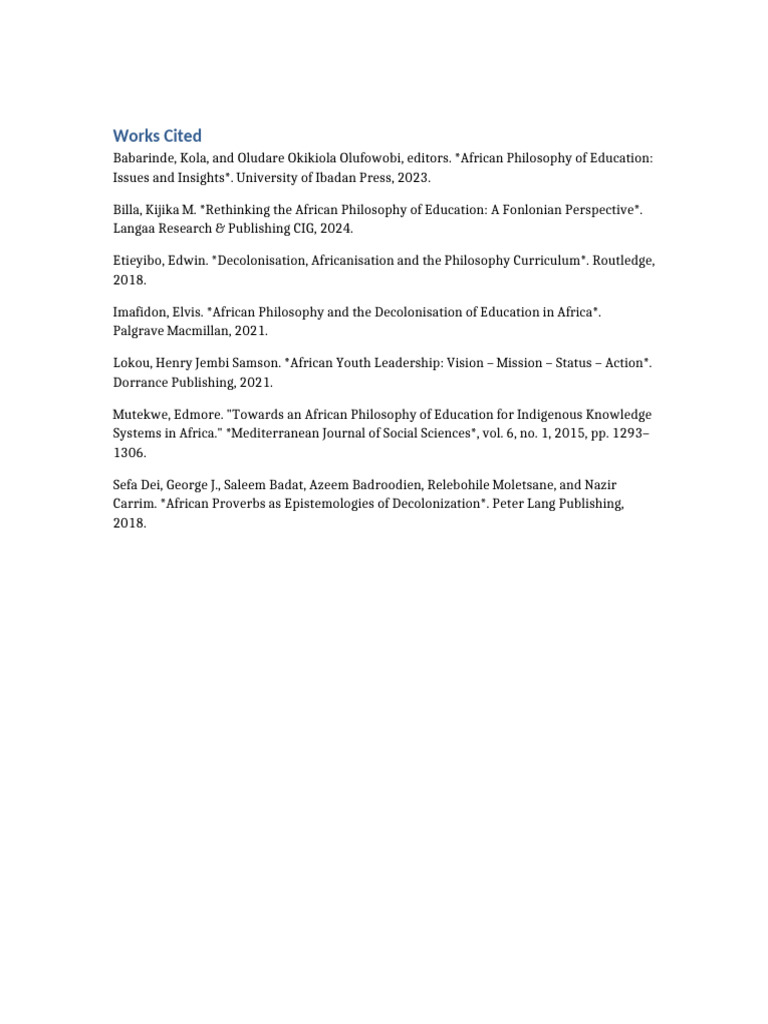 Works Cited MLA Format | PDF