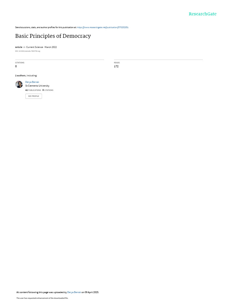 Basic Principles of Democracy | PDF | Democracy | Political Ideologies