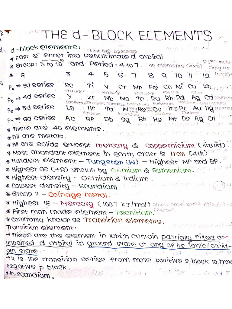 D &F Block Elements | PDF