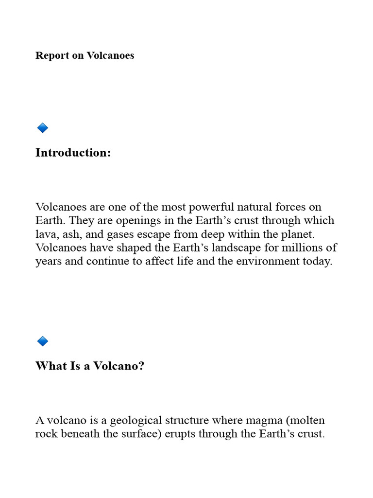 Understanding Volcanoes: Types and Effects | PDF