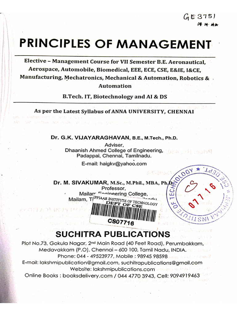 Principle of Management | PDF