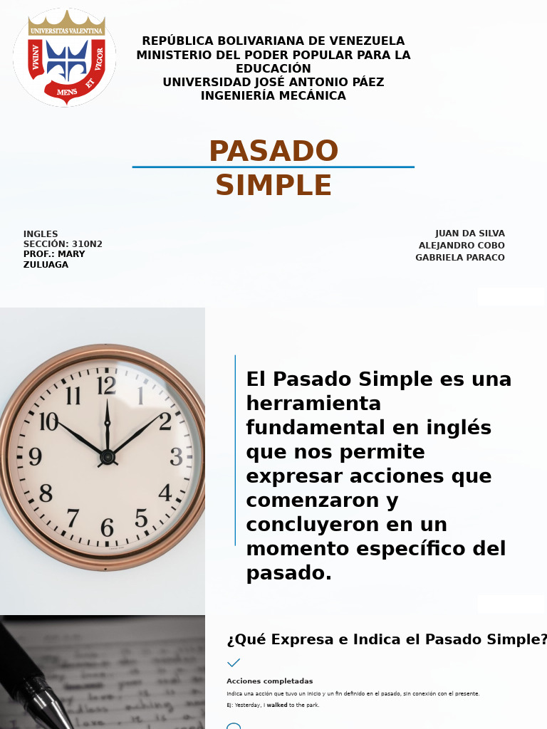 El Pasado Simple Es Una Herramienta Fundamental en Ingles Que Nos ...