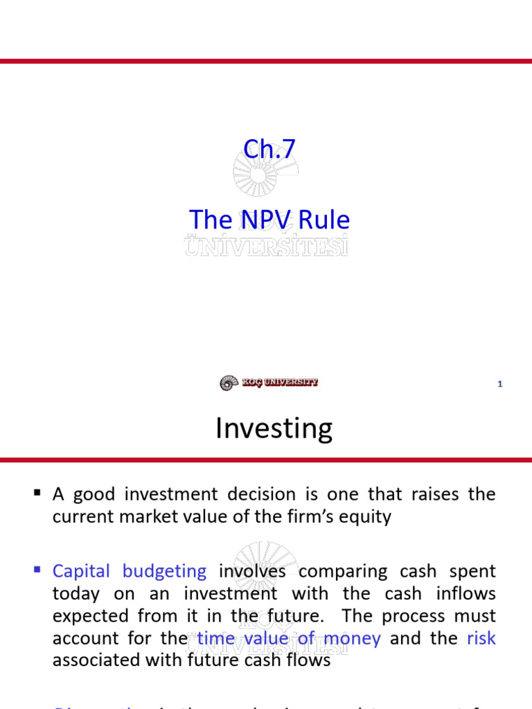 Understanding the NPV Decision Rule | PDF | Net Present Value | Capital ...