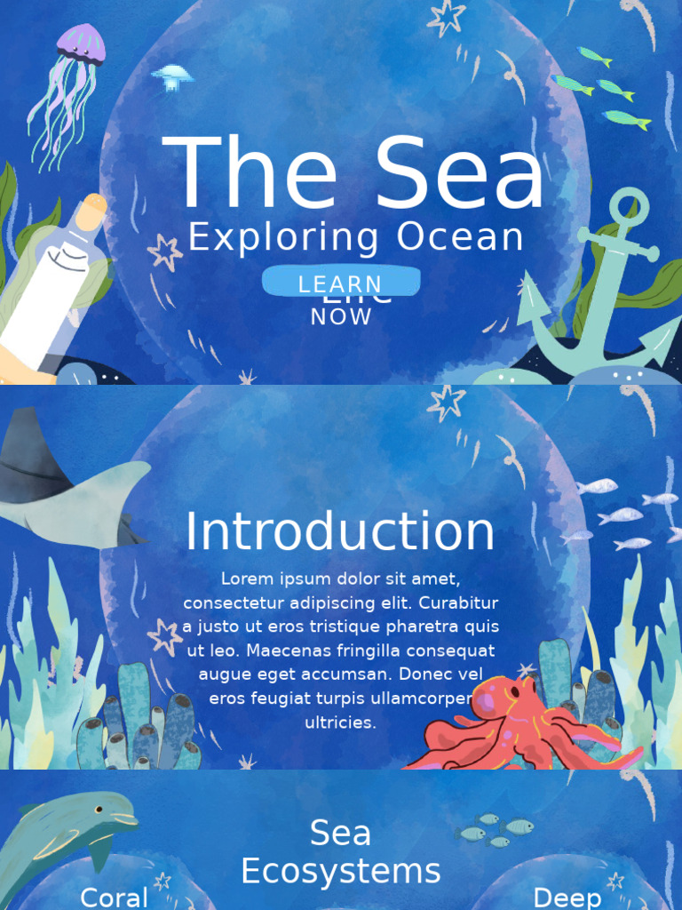 Blue and White Illustrative The Sea Presentation | PDF | Physical ...