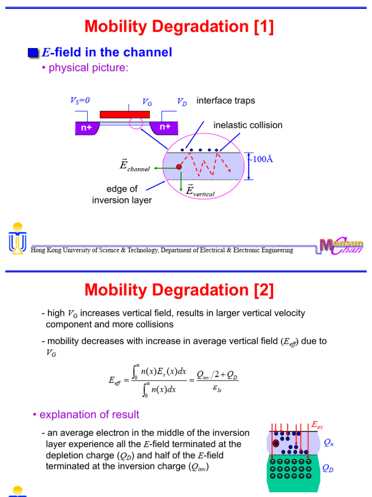 07 Models For Mobility Degradation and Carrier Velocity Saturation ...