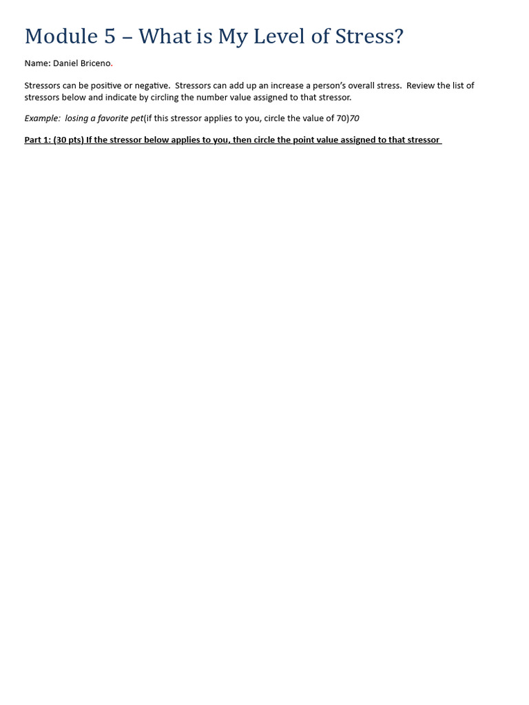 Module 5 What Is My Level of Stress-4 | PDF | Stress Management ...