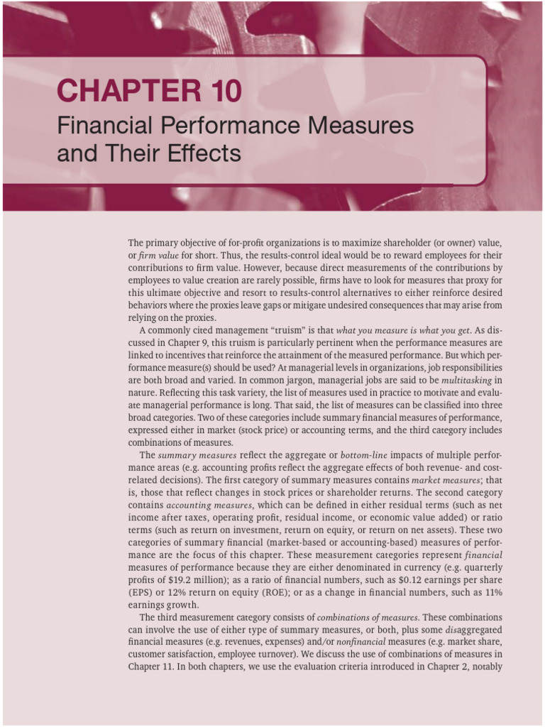 Chapter 5.financial Performance Measurement and Their Effects | PDF | Return On Investment | Stocks