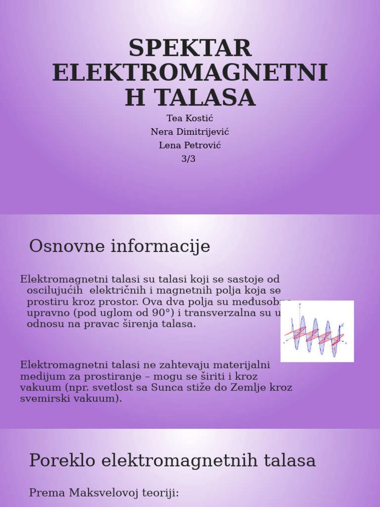 Spektar Elektromagnetnih Talasa | PDF