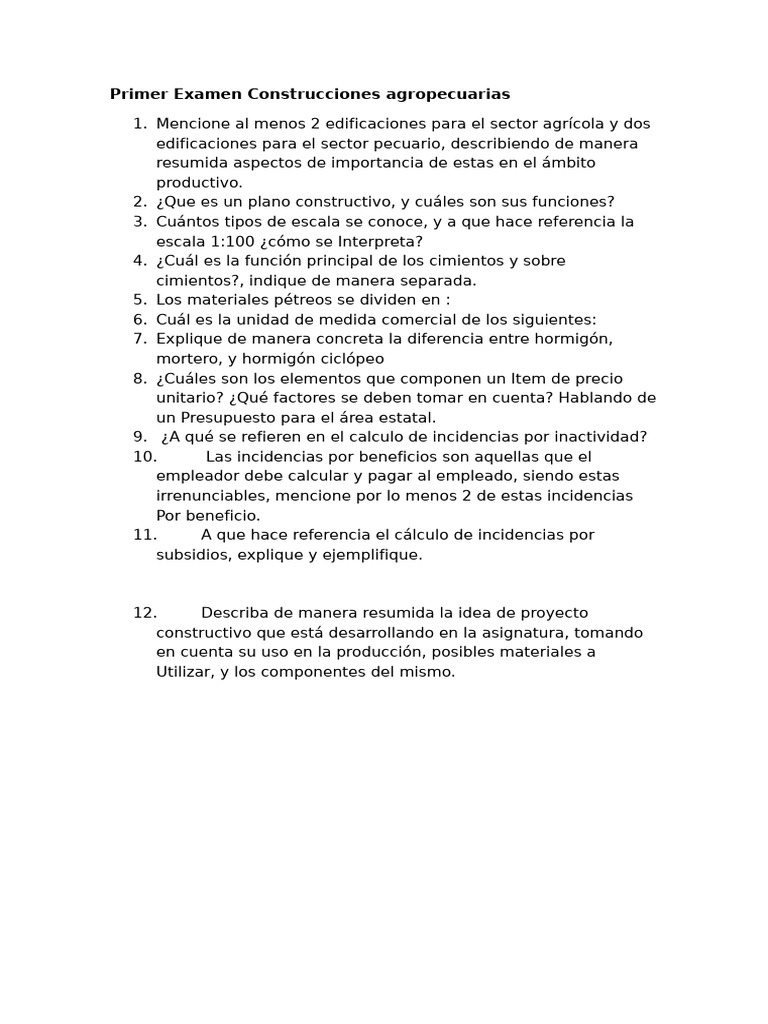 Primer Parcial Construc. Agro Z | PDF