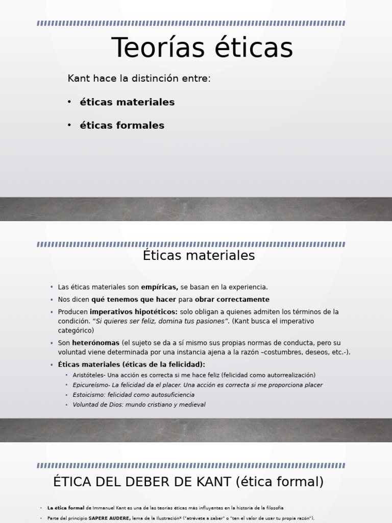 Teorías Éticas Kant | PDF | Immanuel Kant | Moralidad