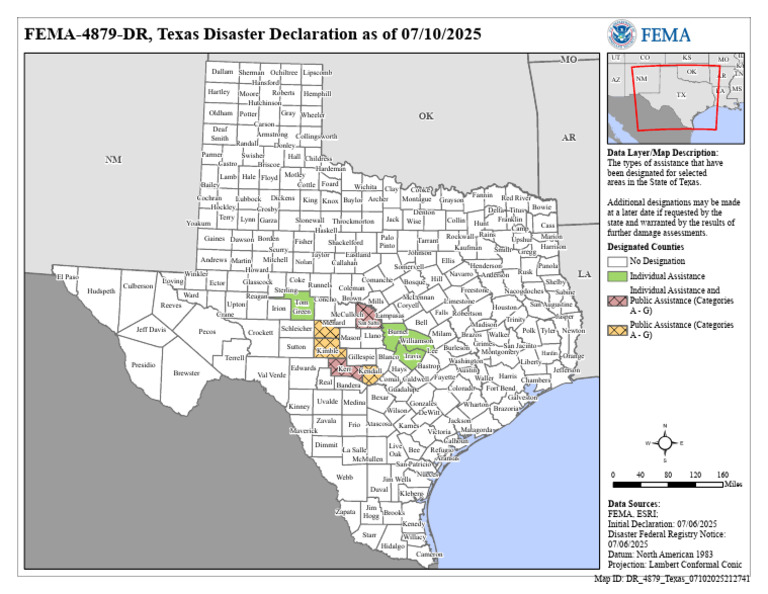 Texas Disaster Declaration As of July 10, 2025 | PDF | Texas