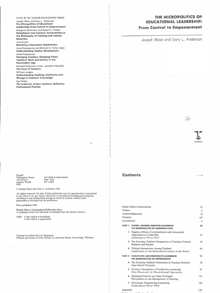 The Micropolitics of Educational Leadership | PDF