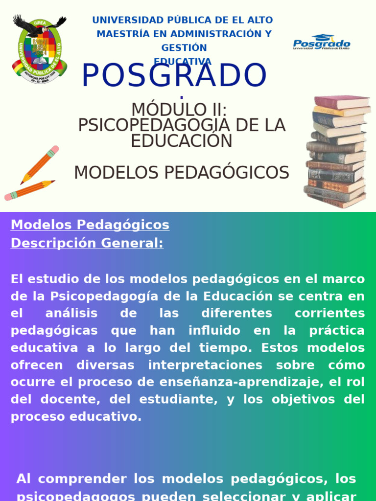 Diapositivas Modelos Pedagogicos | PDF | Enseñando | Aprendizaje
