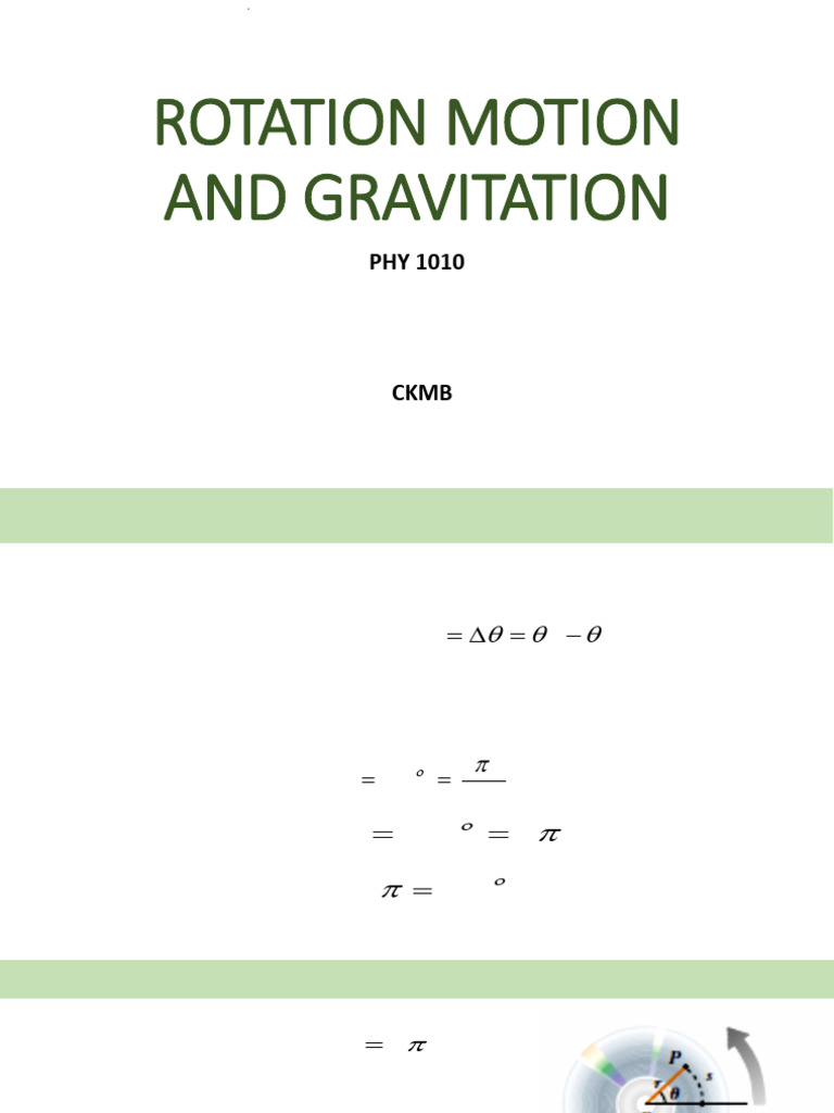 Rotation Motion and Gravitation | PDF | Rotation Around A Fixed Axis ...