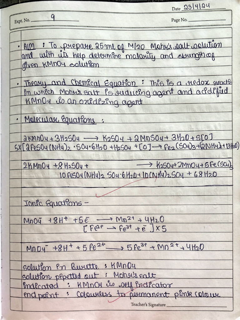 Expt 10 Titration | PDF