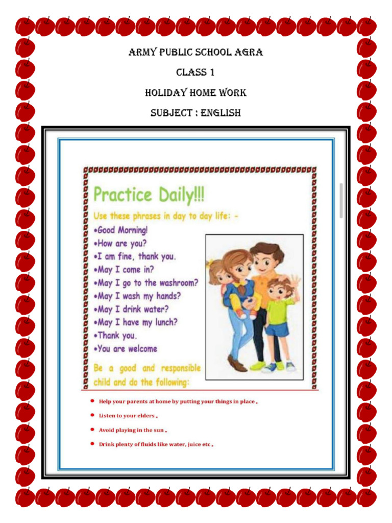 Holiday HW English | PDF