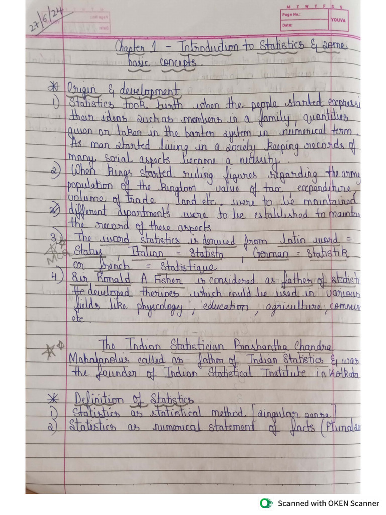 STATISTICS UNIT 1 Introduction To Statistics | PDF