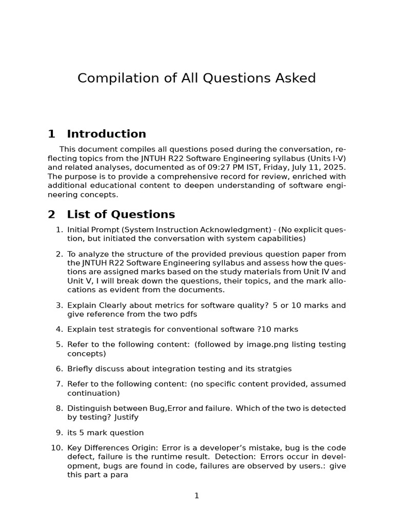 r22 Qpaper Analysis and Some Vimp Answers | PDF | Software Testing ...