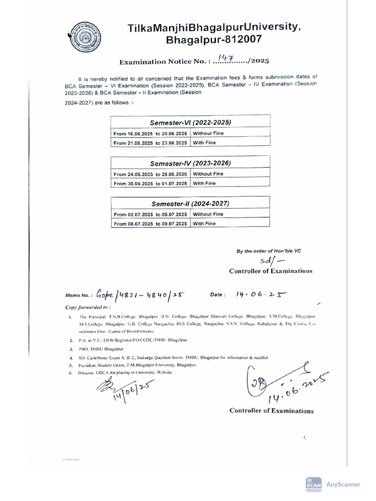 BCA Form Fill Up Date | PDF