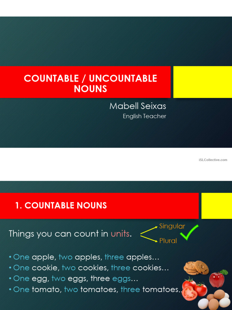 Countable, Uncountable, Measuring Units and Quantifiers. | PDF | Noun ...