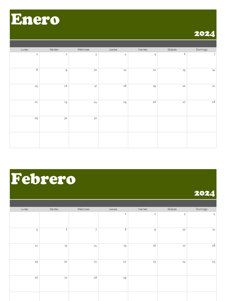 Calendario de enero 2024 | PDF