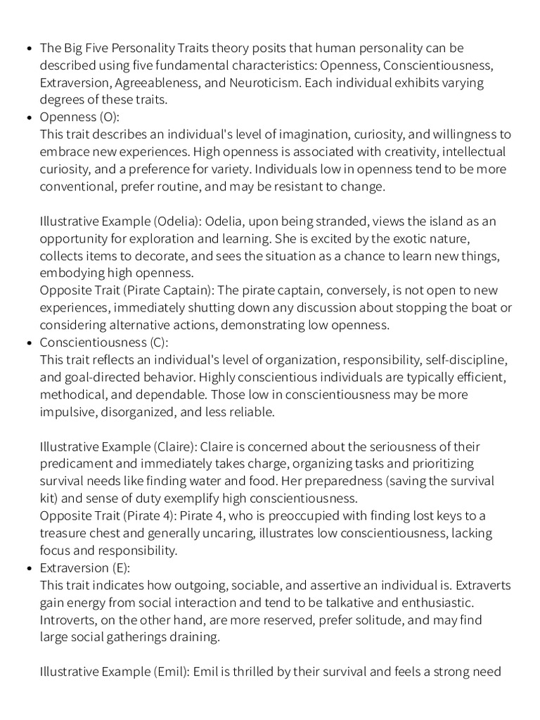 The Big Five Personality Traits | PDF | Extraversion And Introversion | Psychology