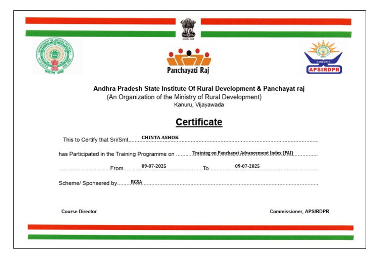 SIRD Training Participation Certificate | PDF