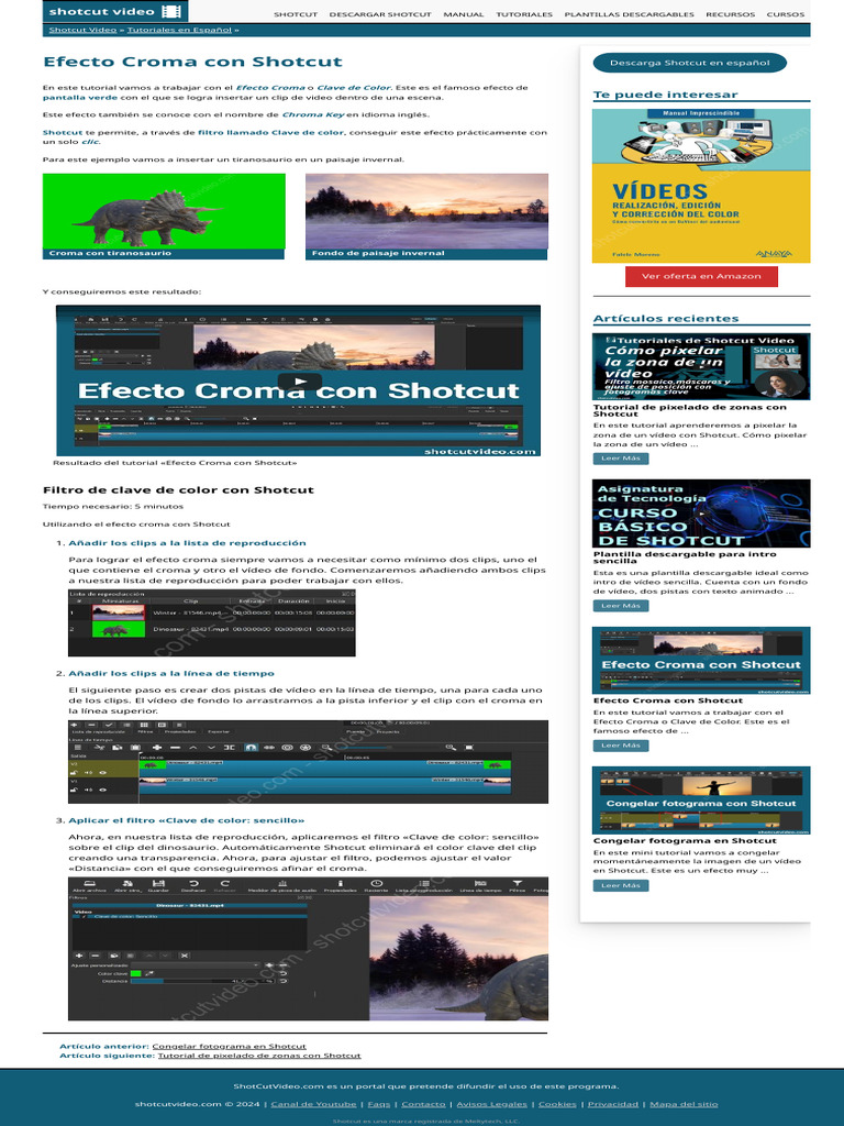 Efecto Croma Con Shotcut - Tutorial | PDF