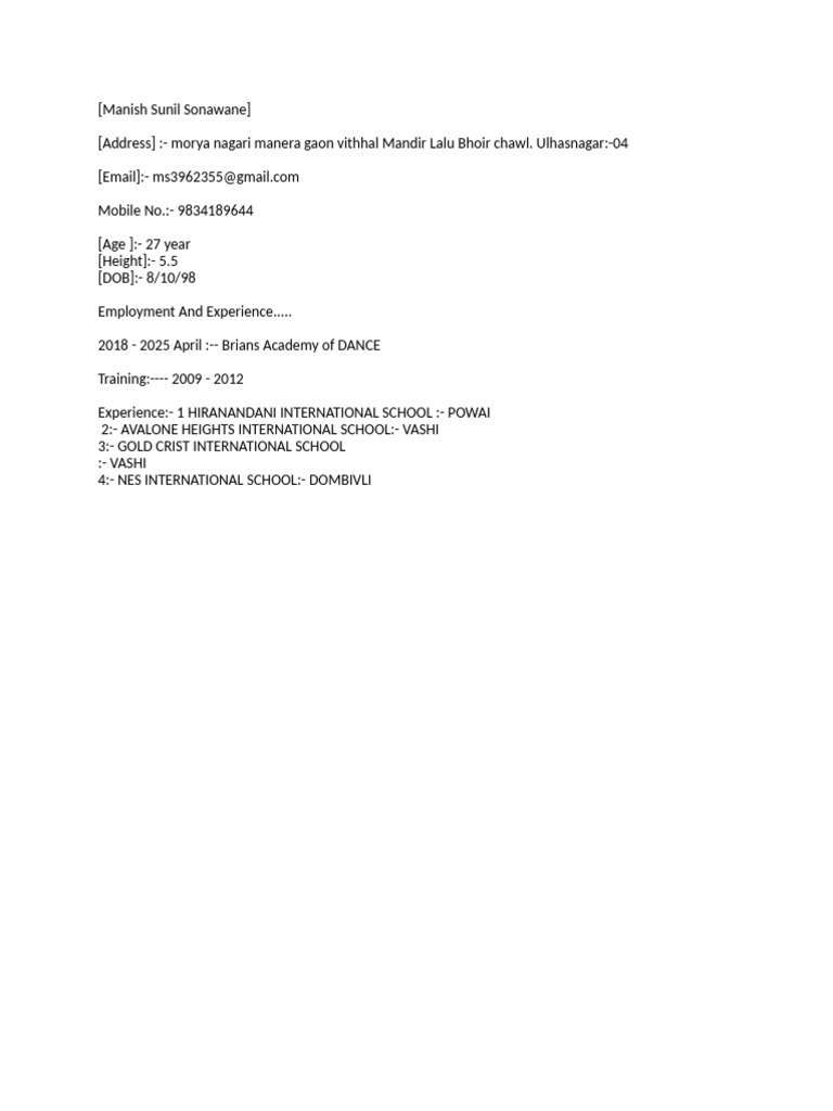Manish Sunil Sonawane | PDF
