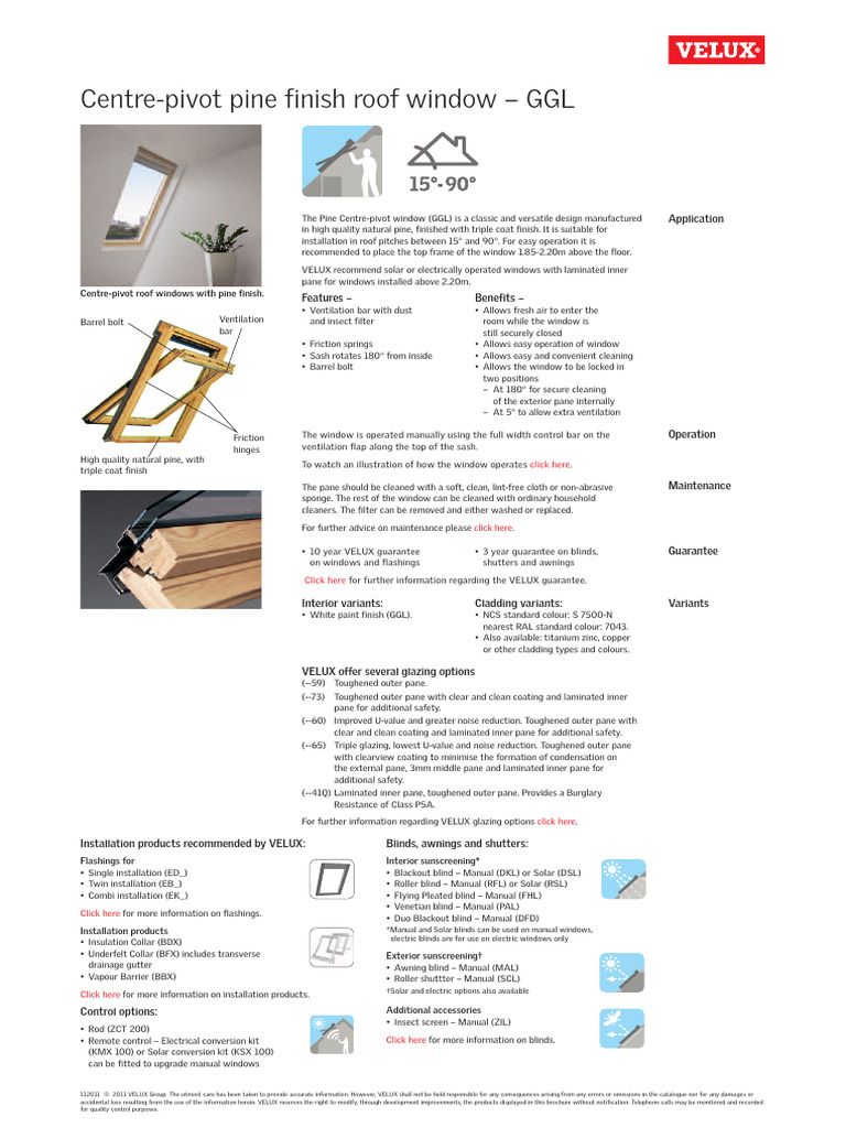 GGL Centre-Pivot Window Sizes & Specs | PDF | Window | Architectural Design