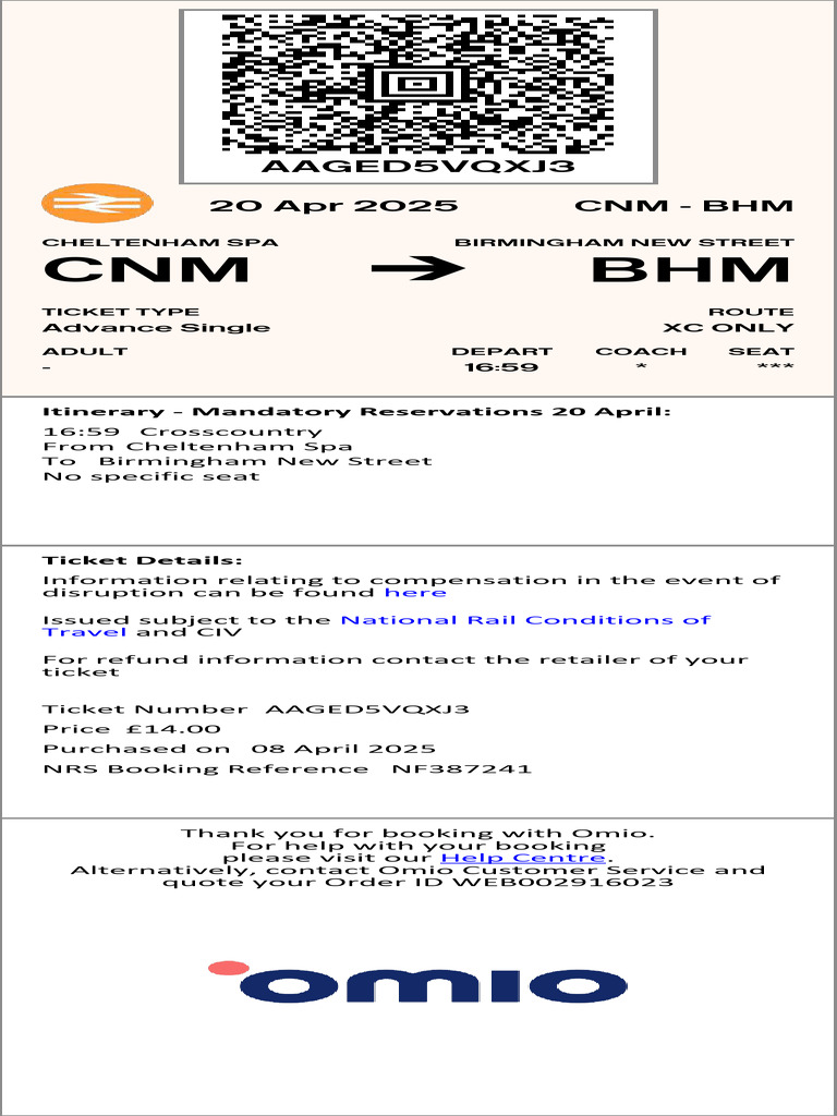 Omio Mobile Tickets | PDF