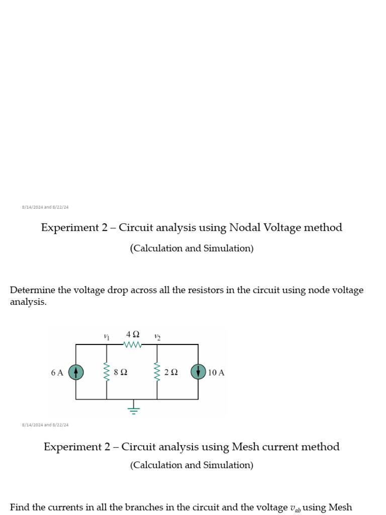 EXP-2 Circuit Analysis Using Node Voltage & Mesh Current Methods | PDF