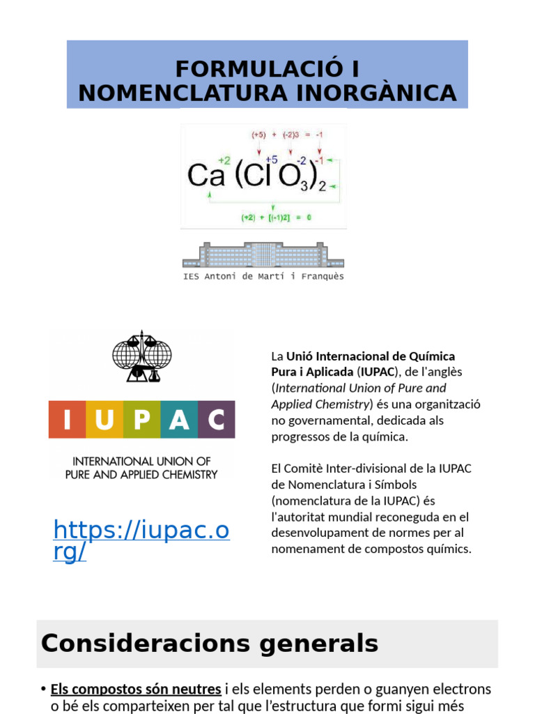 Apunts Formulació Inorgànica - Modificat | PDF