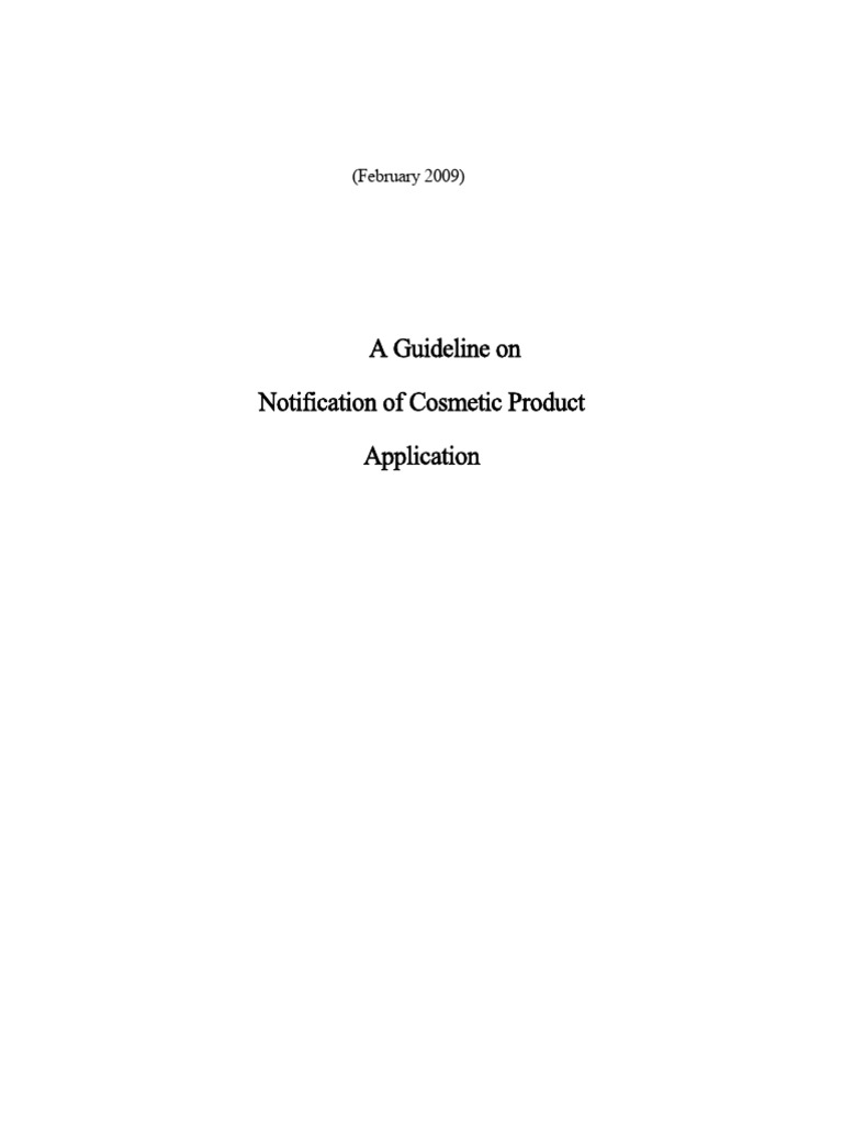 A Guideline On Notification of Cosmetic Product (Eng) | PDF | Cosmetics ...