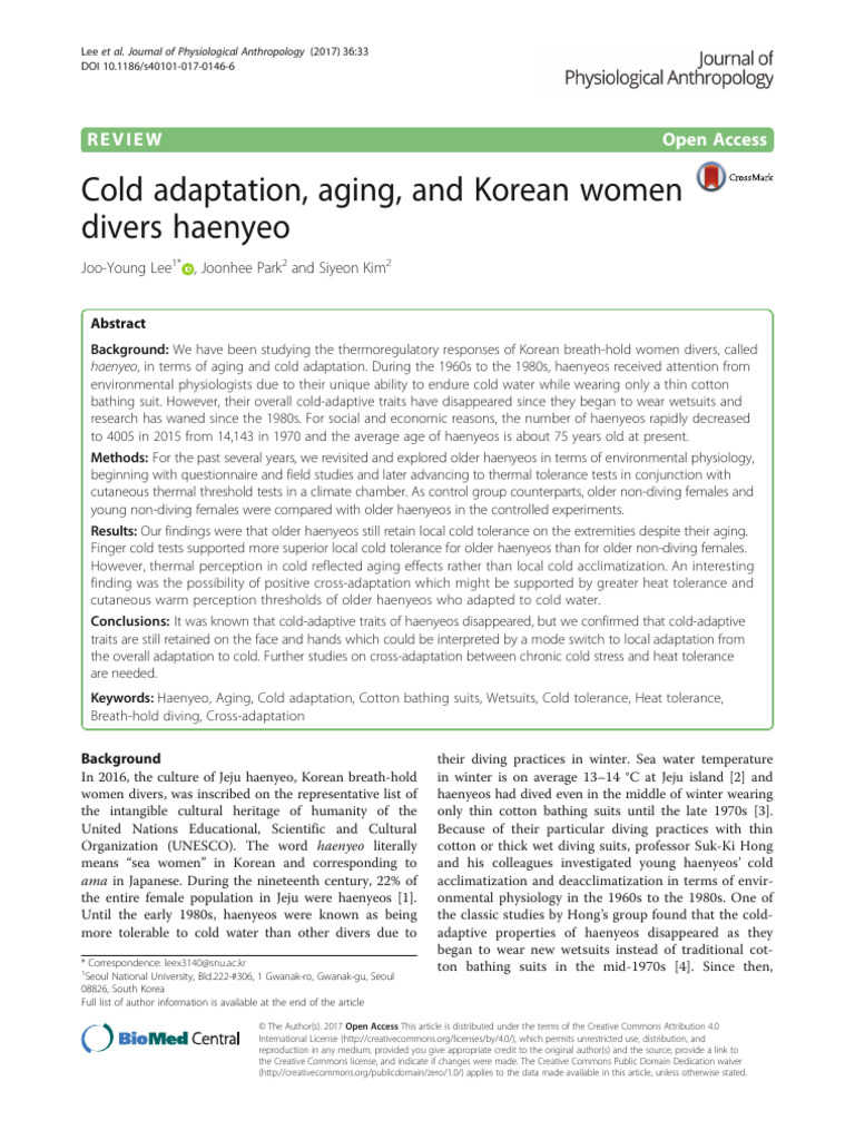 Cold Adaptation in Aging Korean Haenyeo | PDF | Physiology