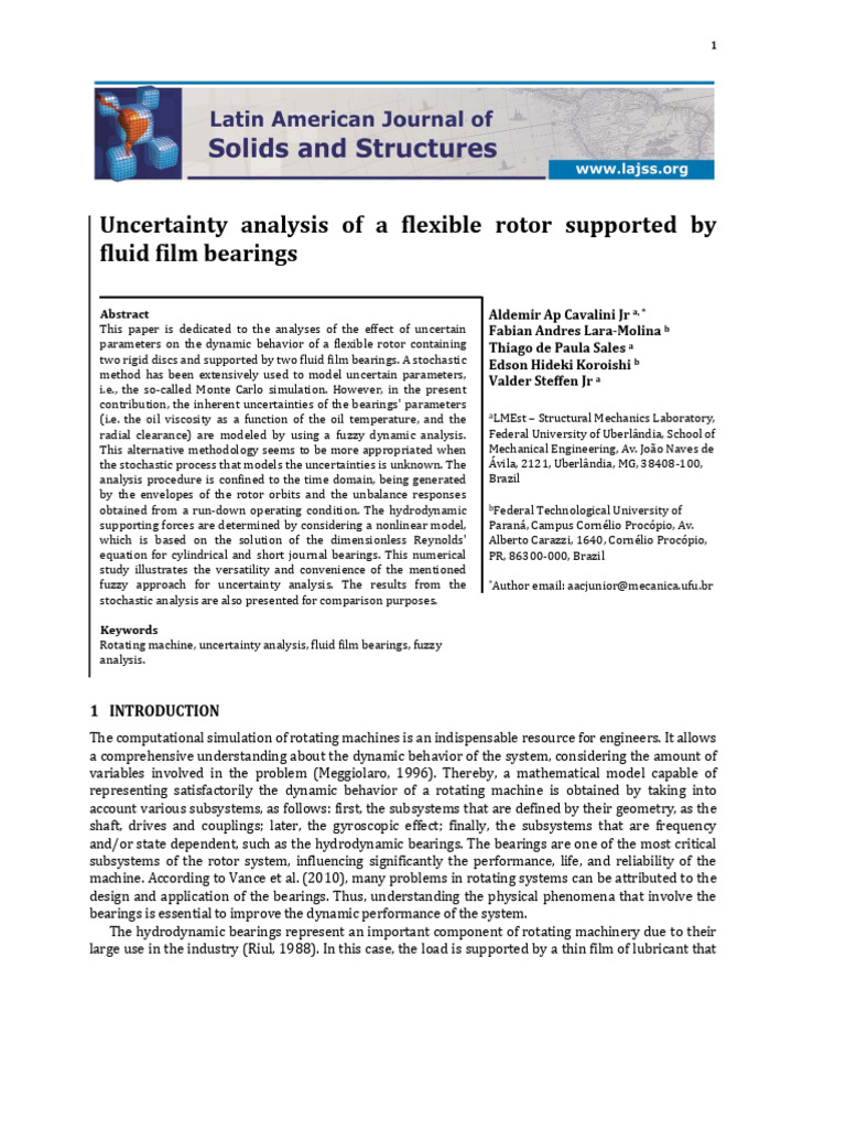 Uncertainty Analysis of A Flexible Rotor Supported | PDF | Mathematical Optimization | Monte ...